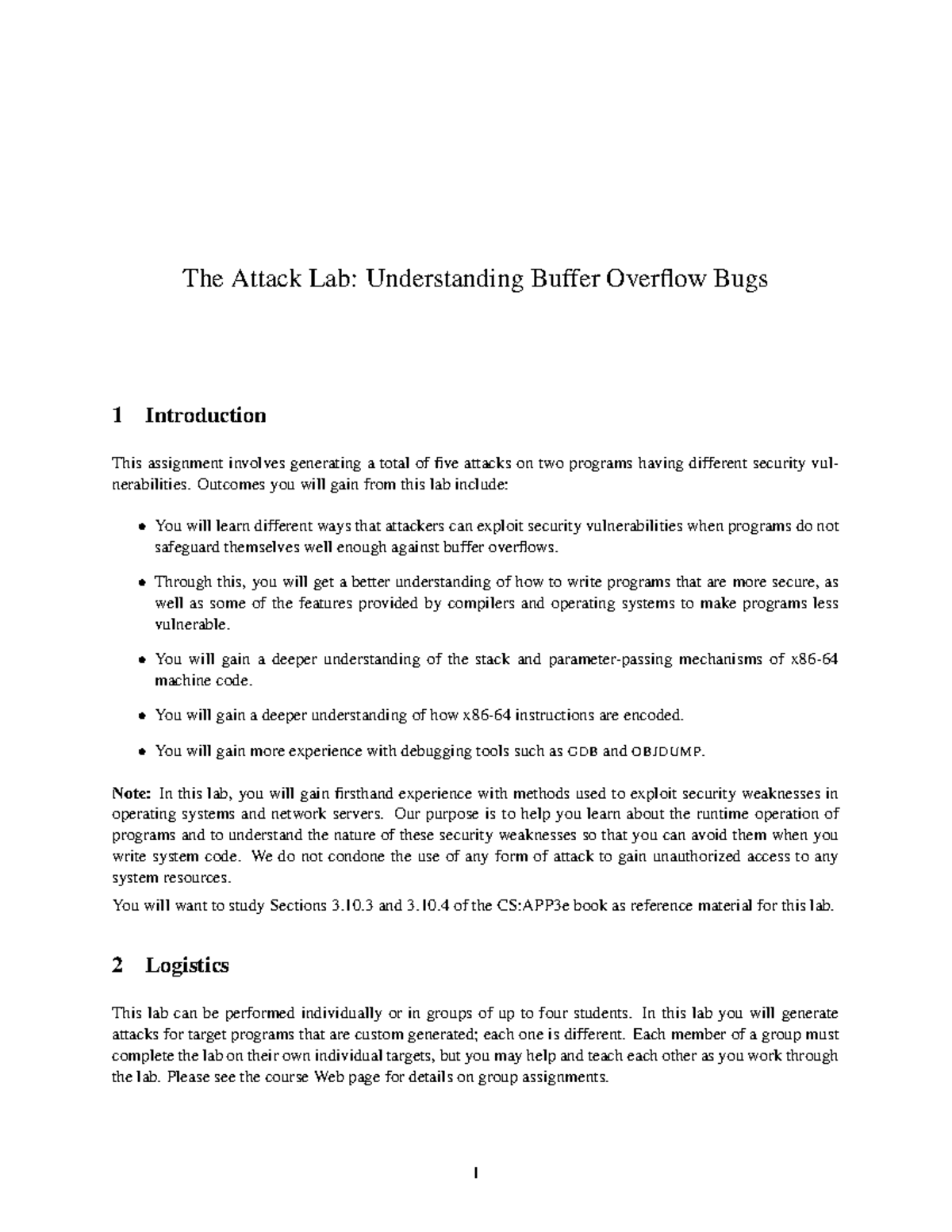 Attacklab - the pdf describing how to do the attack lab - The Attack Lab: Understanding Buffer ...
