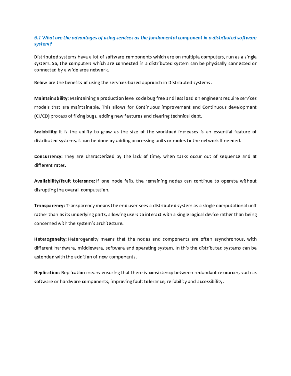 Advantages of Services in Distributed Systems - Assignment 6 - Studocu
