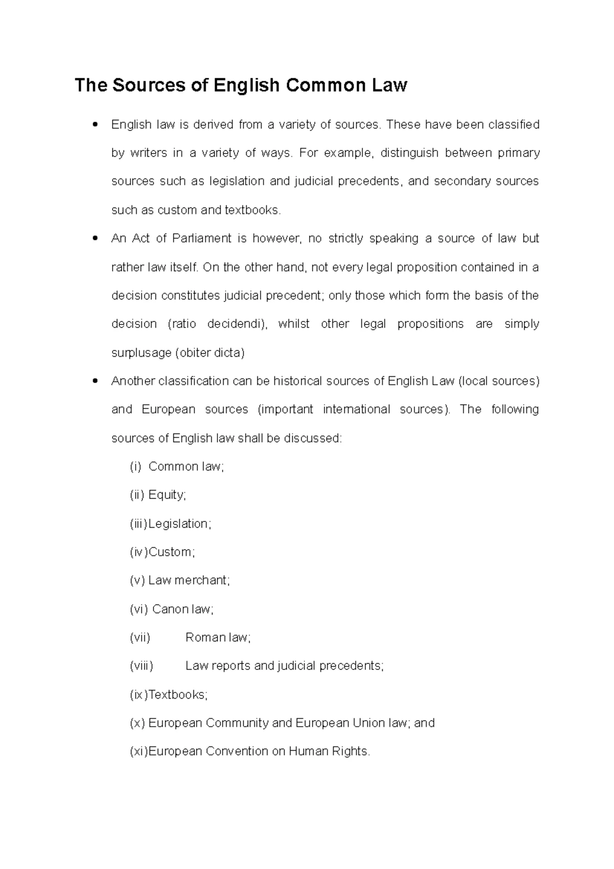 The historical development of English Common Law - English common law ...