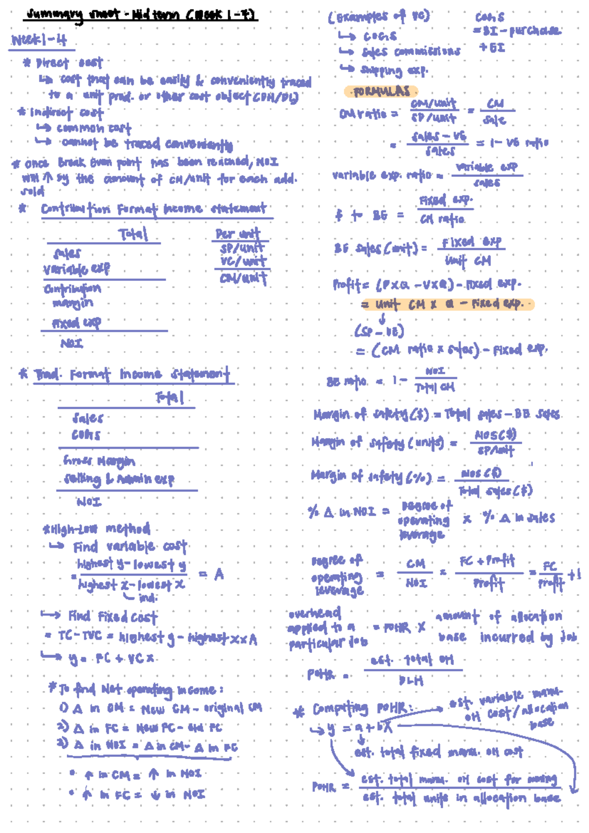 ACCT102 MA - Midterm Study Guide: Key Concepts & Formulas - Studocu