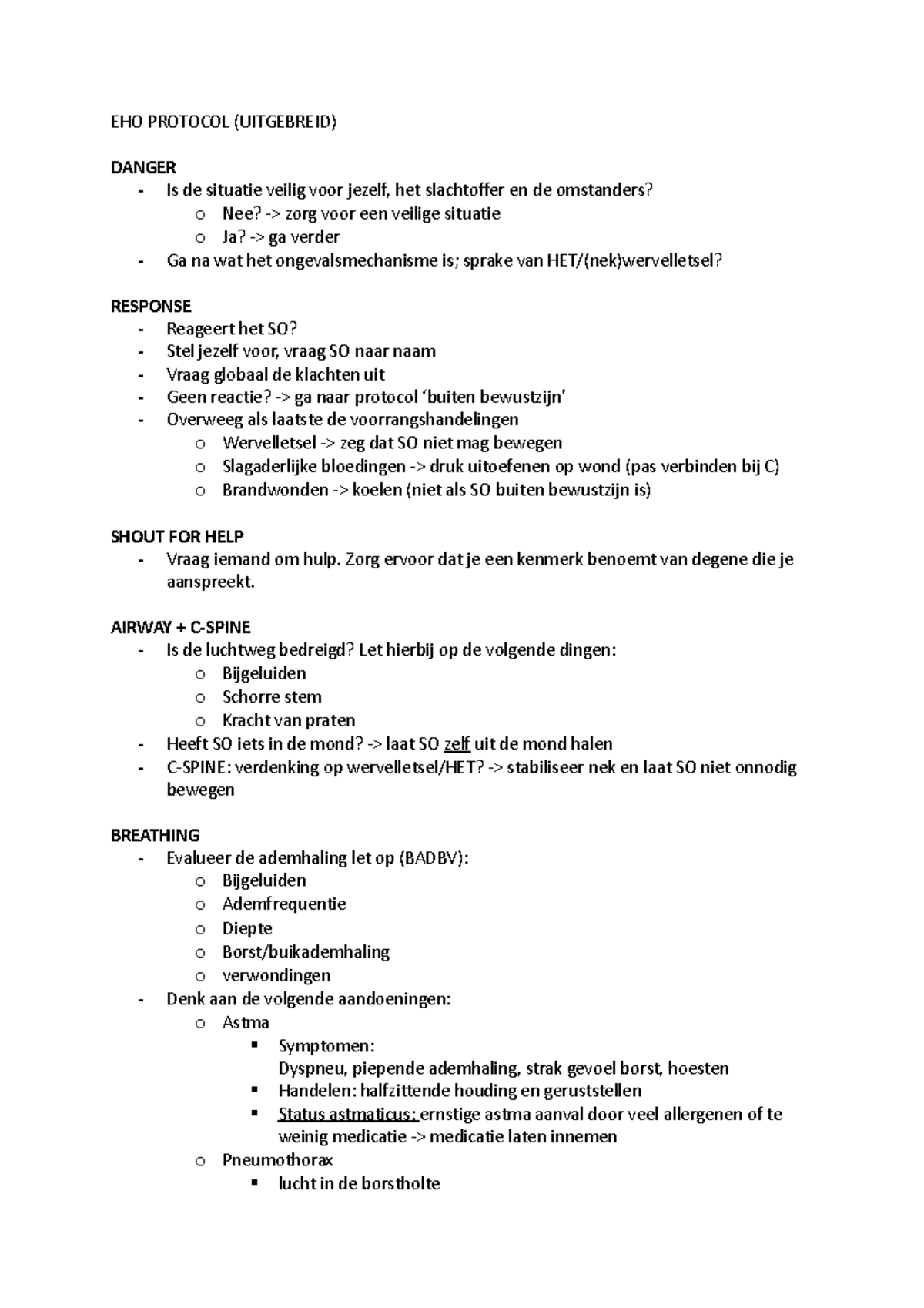 EHO Uitgebreid Protocol: Veiligheids- en Hulpverleningsrichtlijnen ...