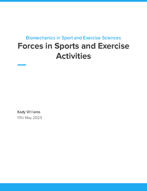 Linear Motion in Sport and Exercise Activities - Every component of the ...