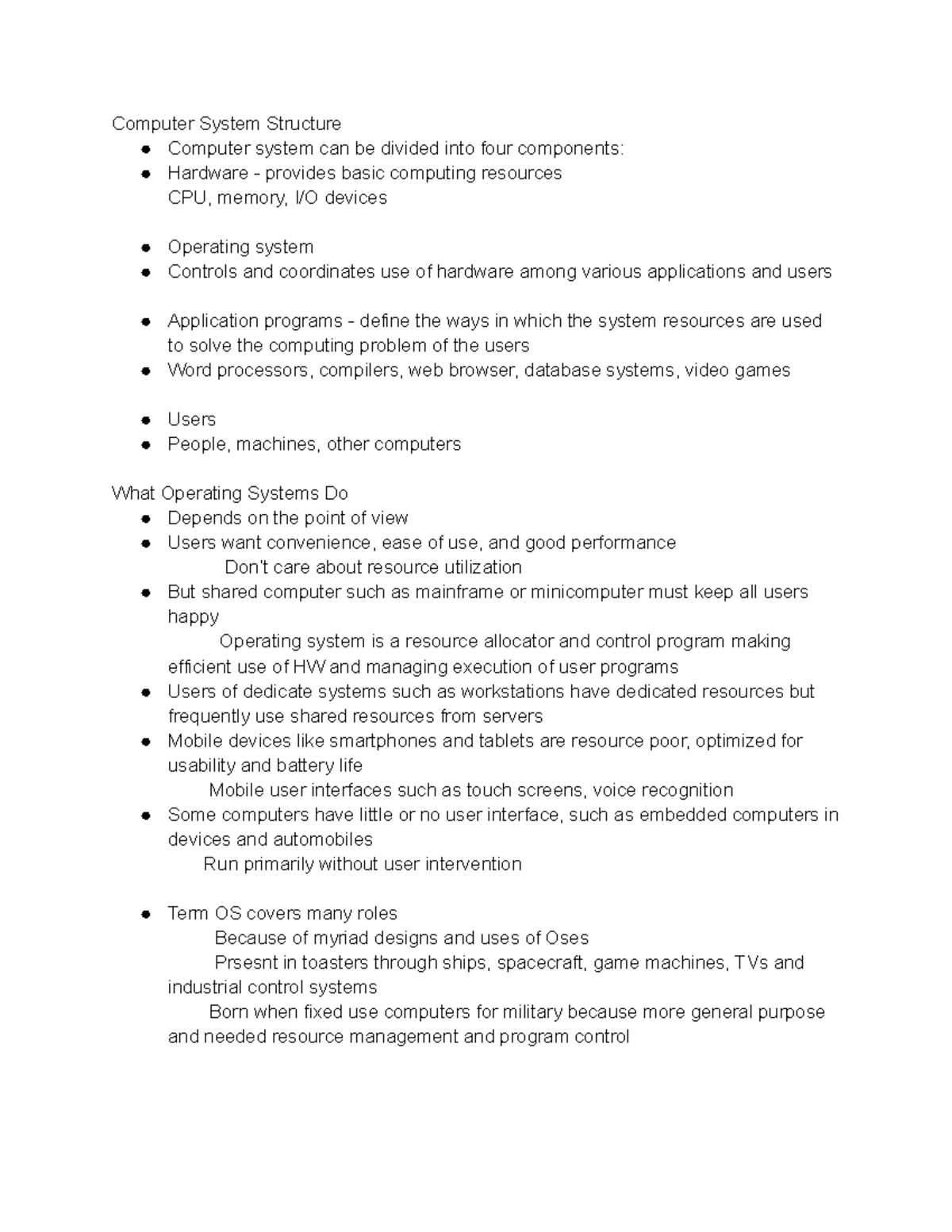 CSCI 340: Overview of Computer System Structure and OS Functions - Studocu