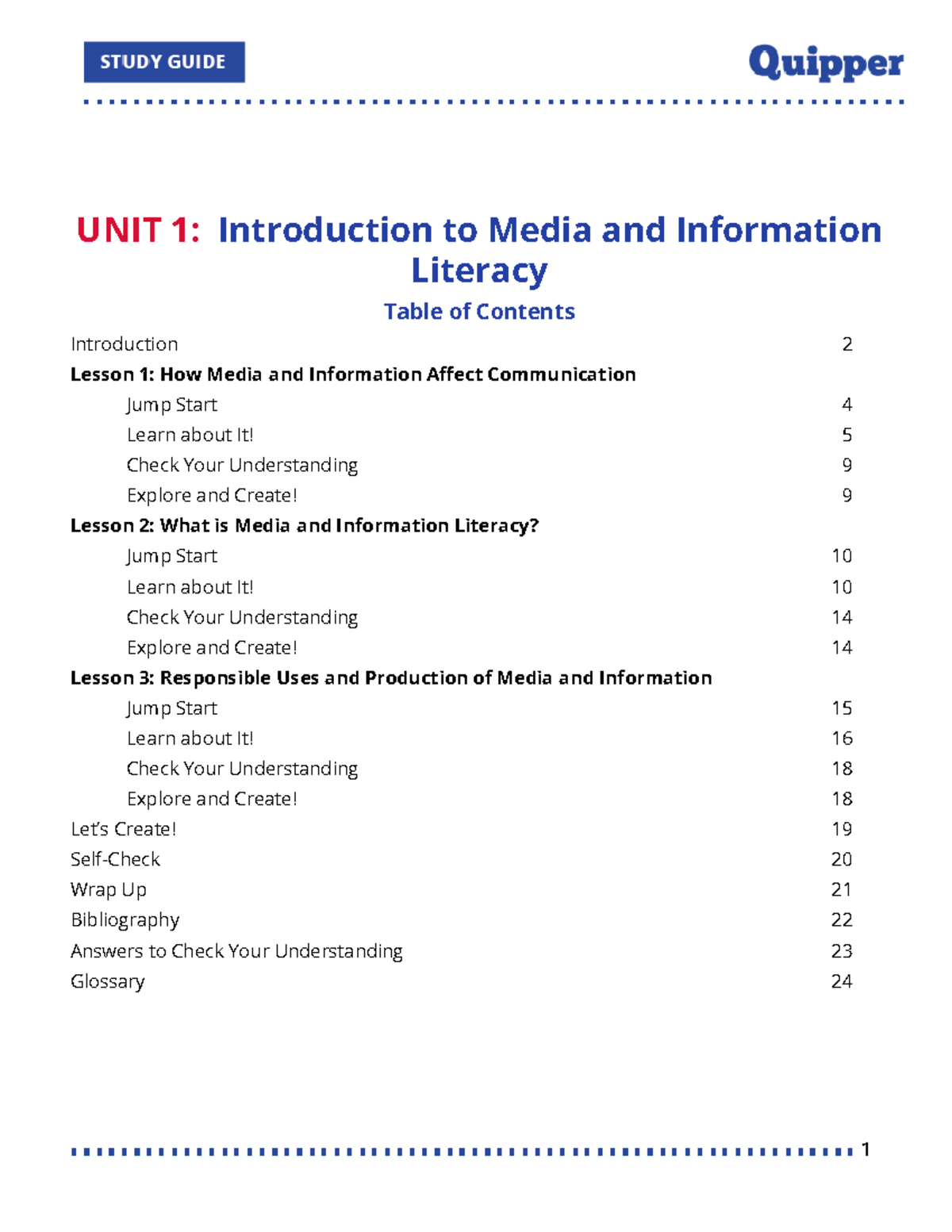 Final Exam: Unit 1 - Introduction to Media and Information Literacy ...