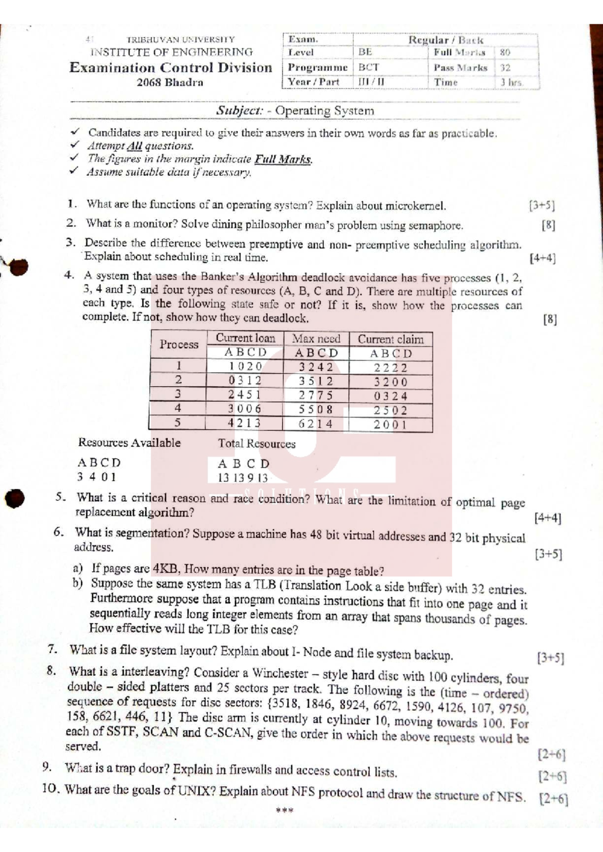 Operating System (CT656) Exam Notes - Comprehensive Study Guide - Studocu