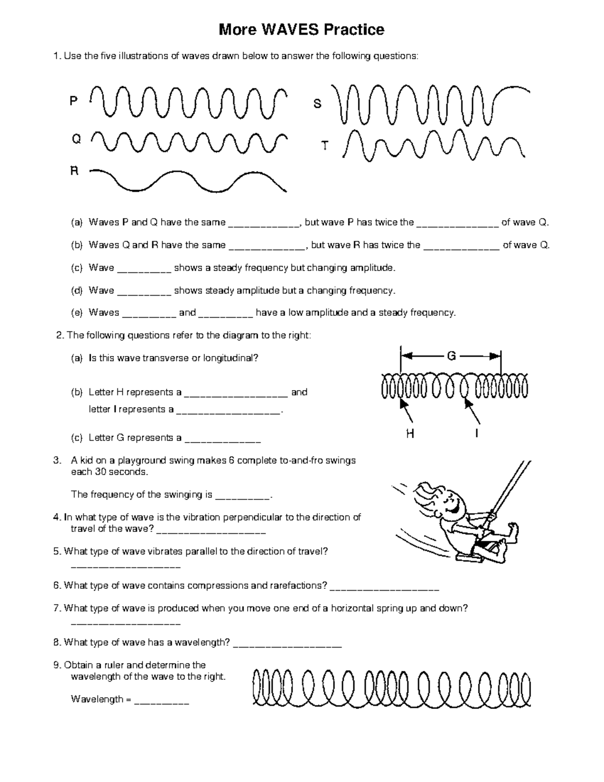 WAVES Practice: Transverse vs Longitudinal Review Questions - Studocu