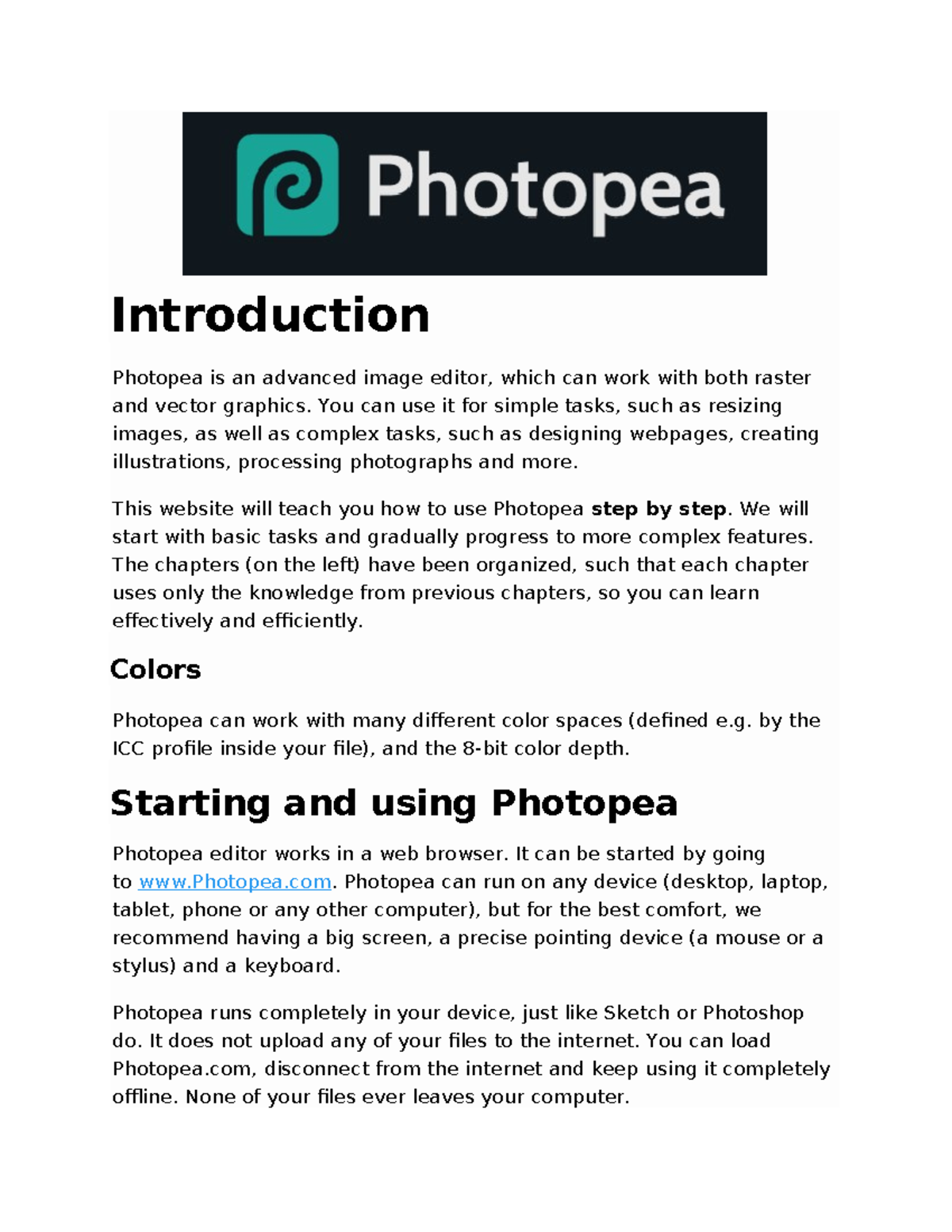 Photopea - Introduction Photopea is an advanced image editor, which can ...