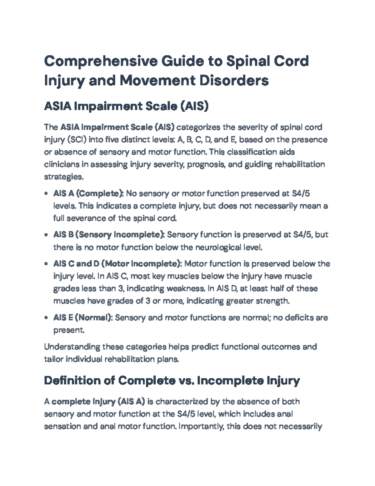 Comprehensive Guide to Spinal Cord Injury & Movement Disorders - This ...
