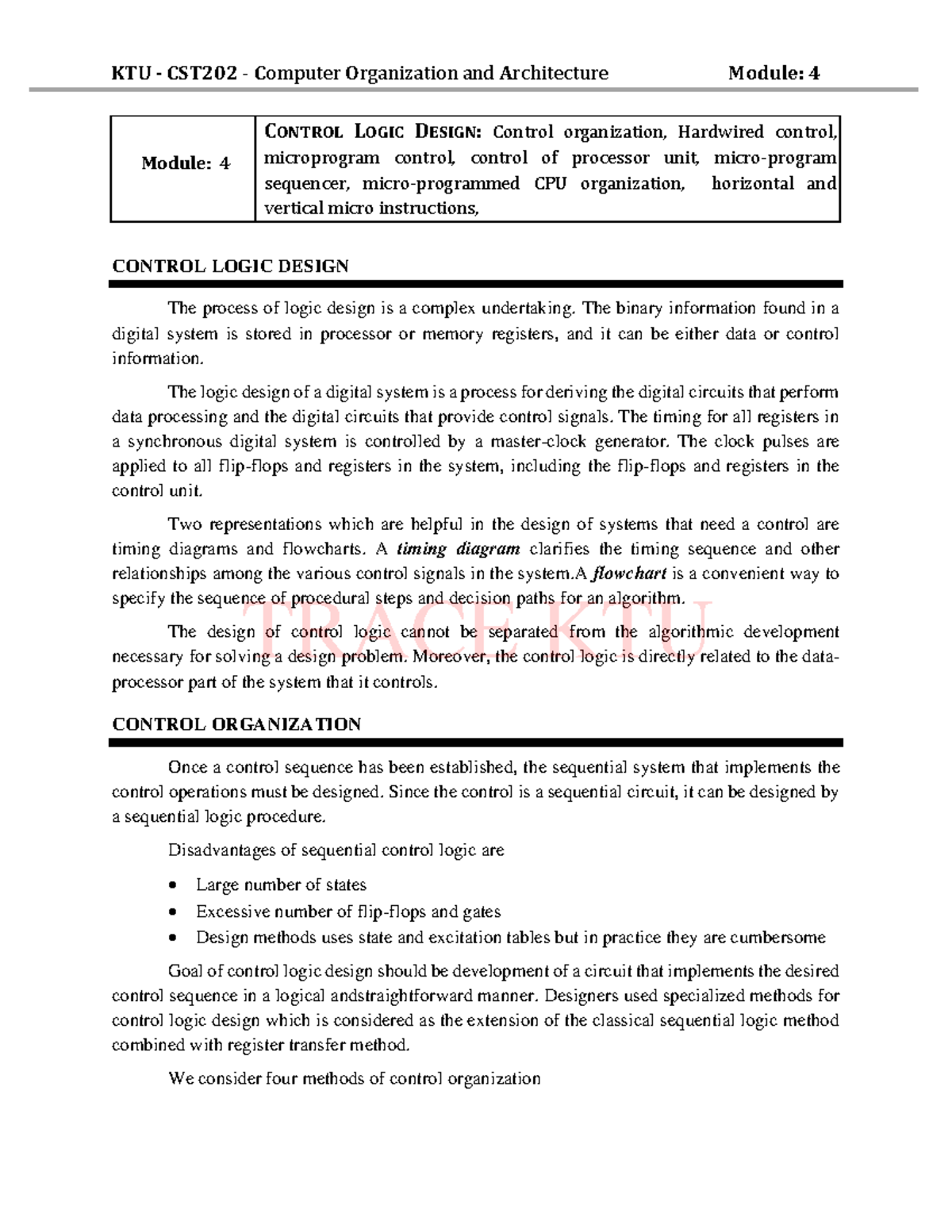 Computer Organization and architecture module 4 - Module: 4 CONTROL ...