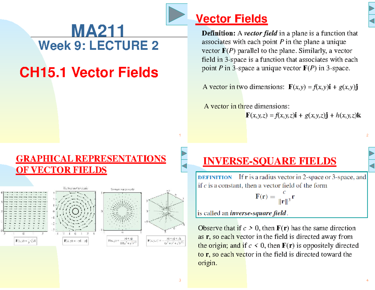 MA211 Final Exam: Vector Fields and Gradient Fields Overview - Studocu