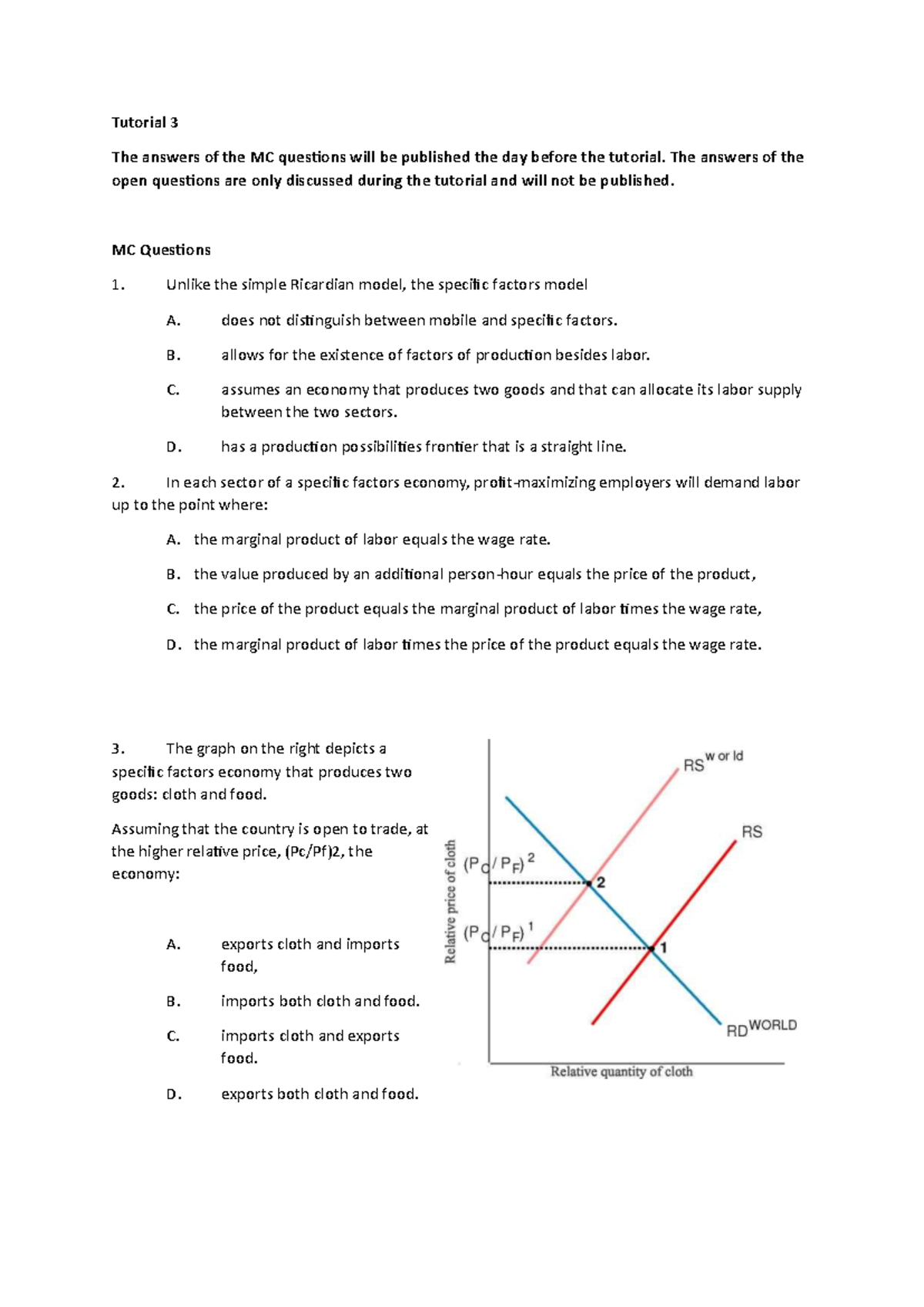 Tutorial 3-1: MC and Open Questions on Specific Factors Model - Studeersnel