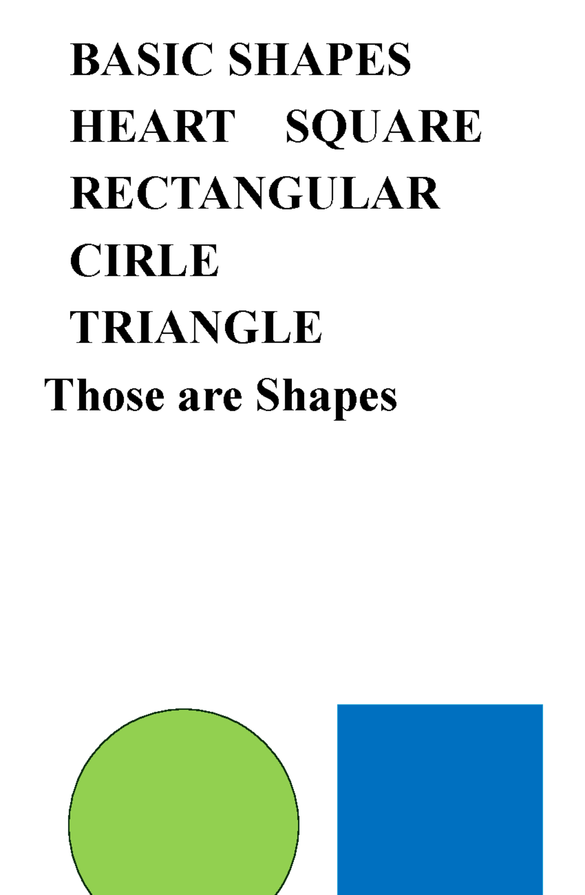 Visual Aid - none - MAPEH - BASIC SHAPES HEART SQUARE RECTANGULAR CIRLE ...