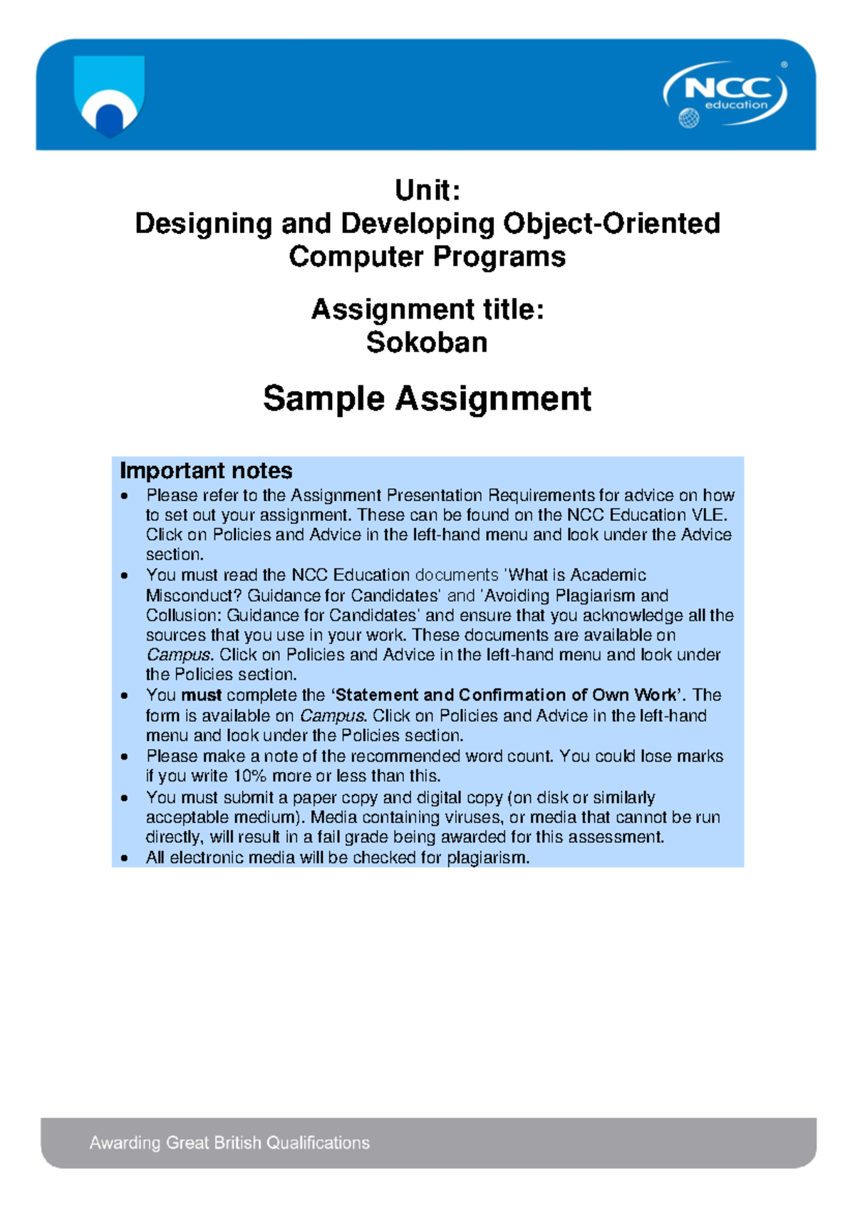 06 L4DC Designing and Developing Object Oriented Computer programs Ddoocp Sample QP - Unit ...