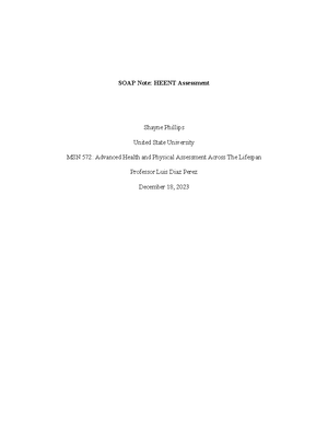SOAP Note for Respiratory Assessment of Patient K.B. - Studocu