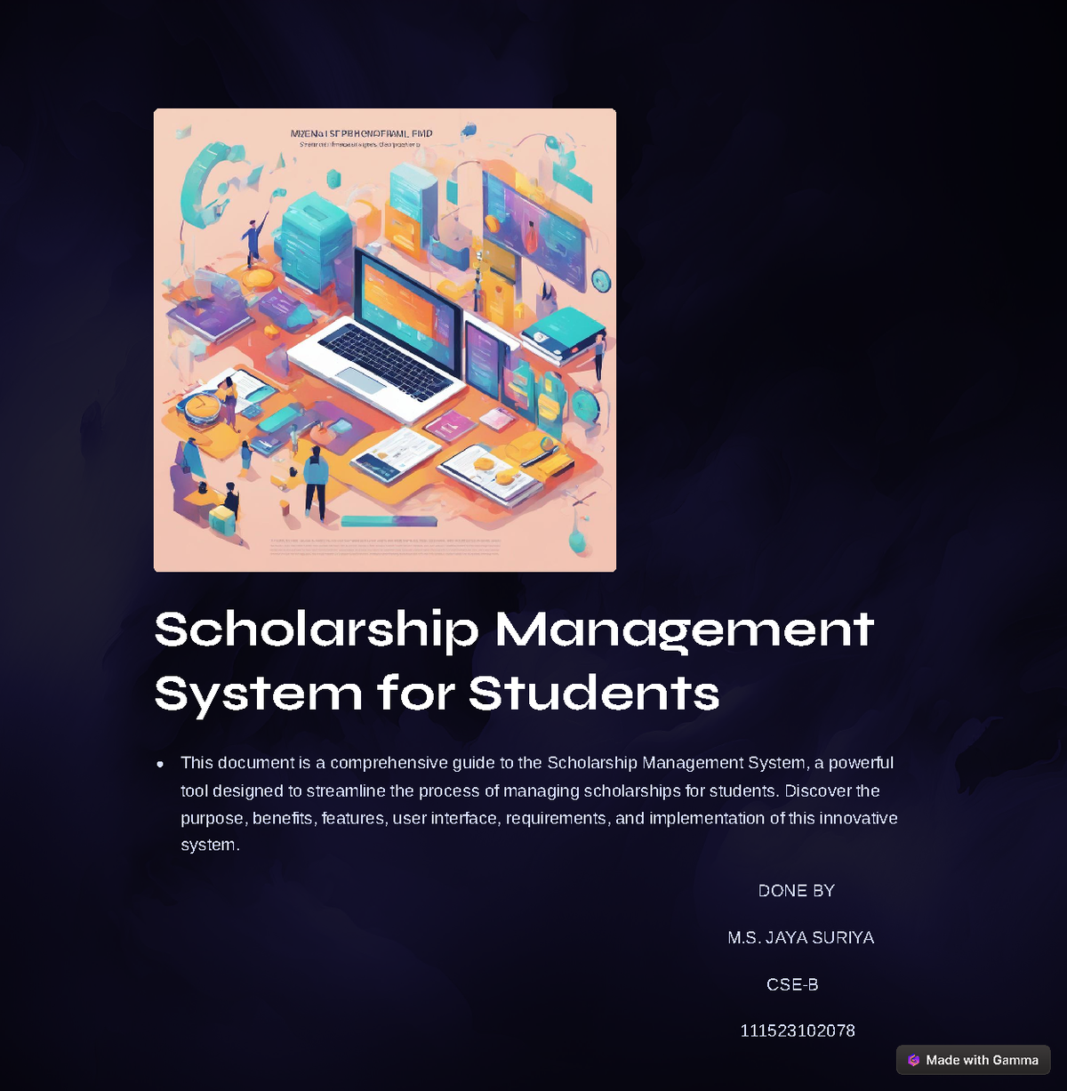 CSE-B Scholarship Management System: A Comprehensive Guide - Studocu
