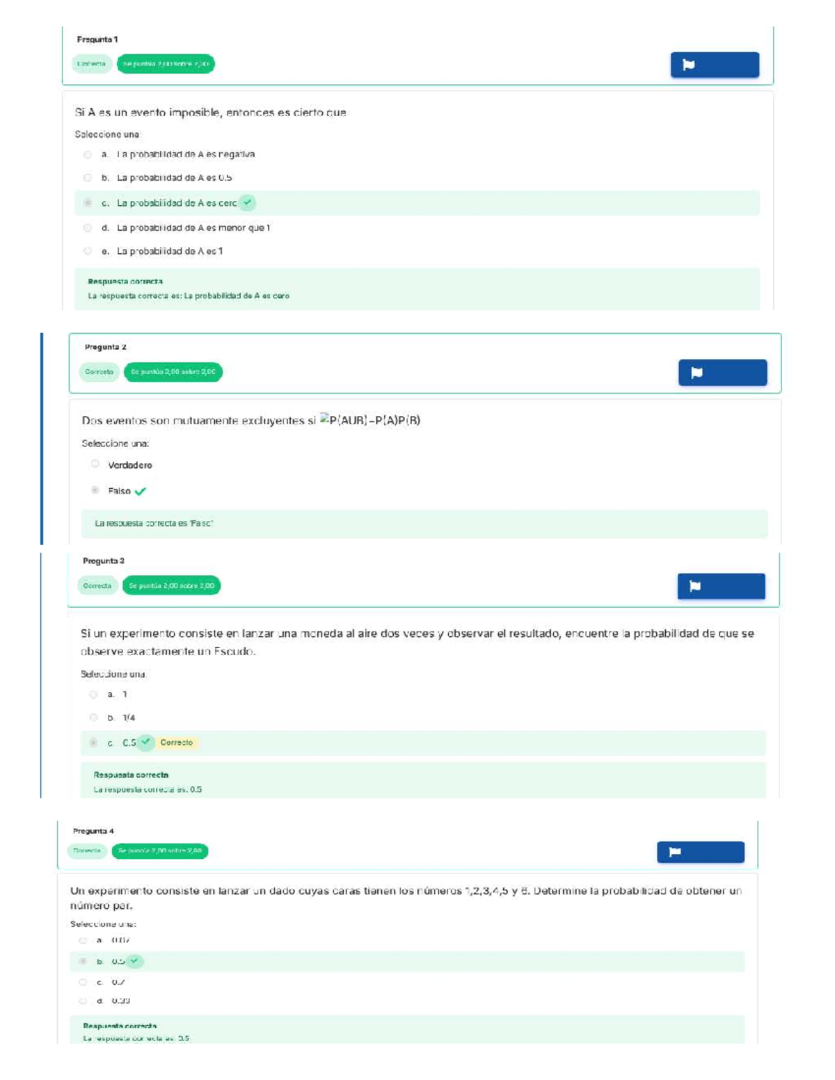 Estadística - Prueba 2.1: Preguntas y Respuestas Correctas - Studocu