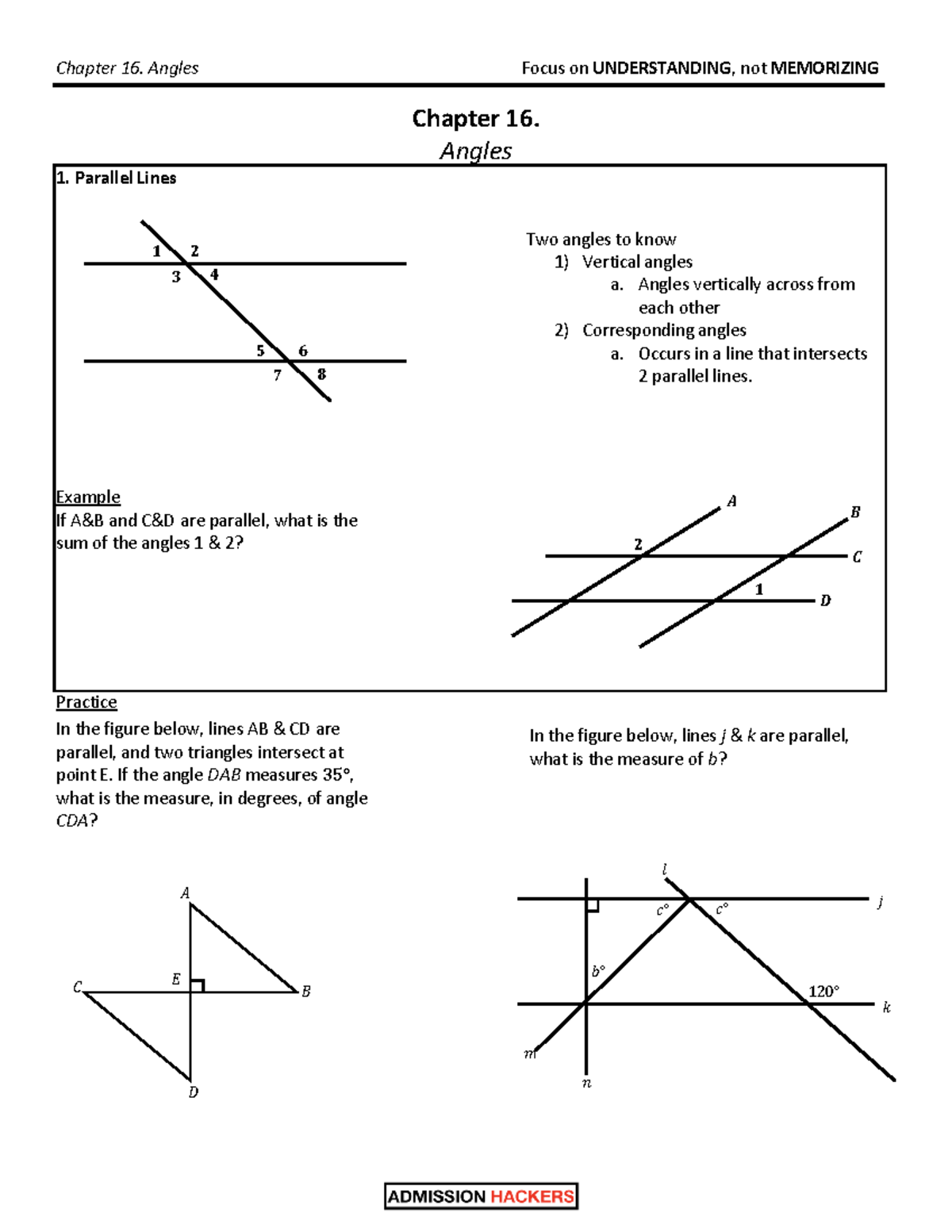 16. Angles Chapter Notes - Understanding Geometry Concepts - Studocu