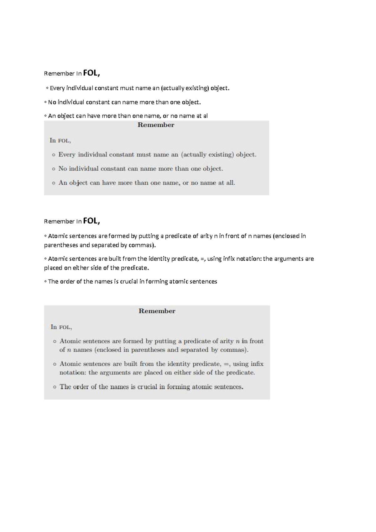 COS2661 - Summary of Key Concepts in FOL and Fitch Deductive System ...