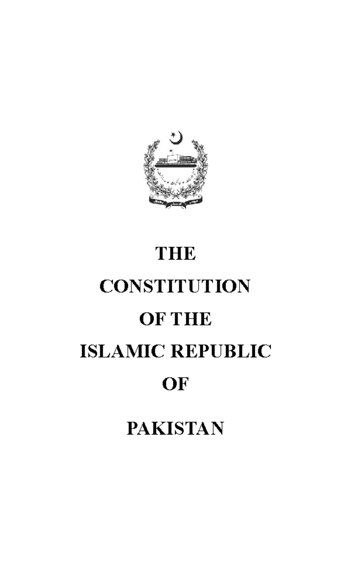 Constitution of the Islamic Republic of Pakistan (Updated Oct 2024 ...