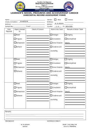 EPP - summative test - EPP Name ...