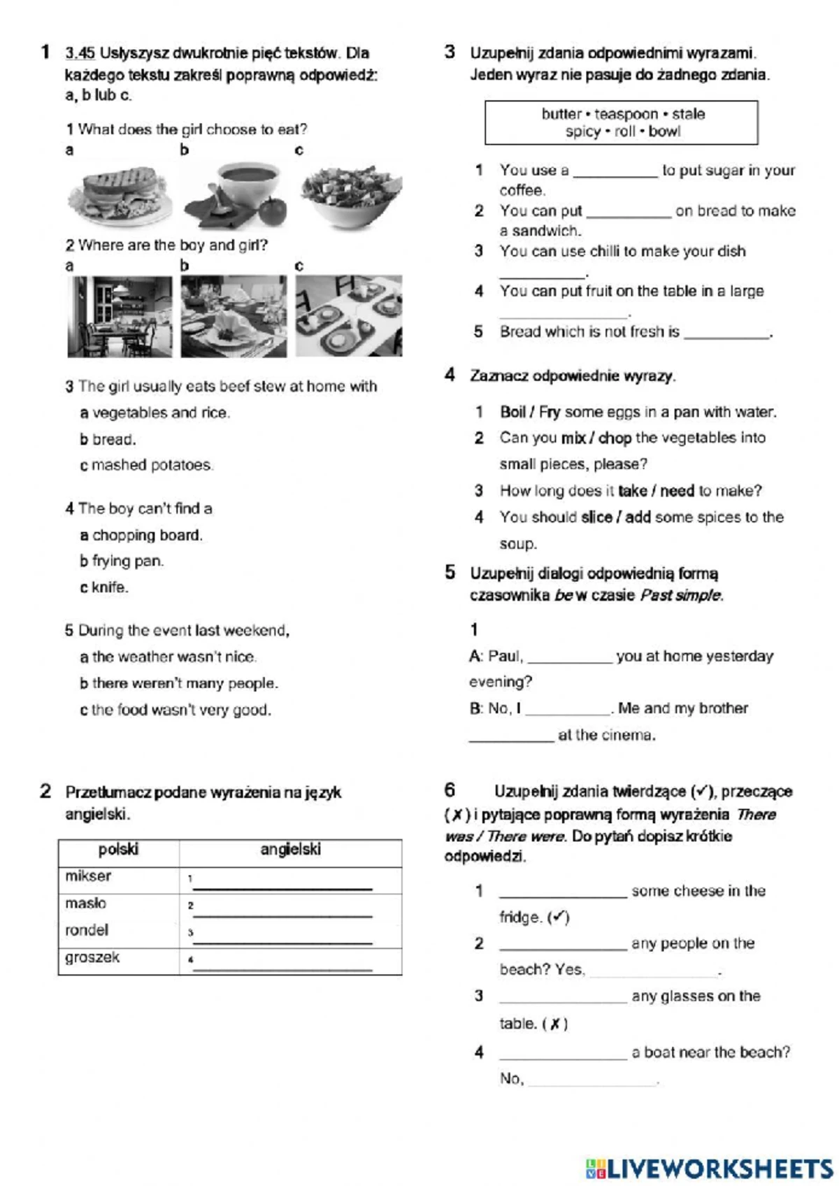 Brainy 6 Unit 5: Exercises on Food, Past Simple, and Dialogues - Studocu