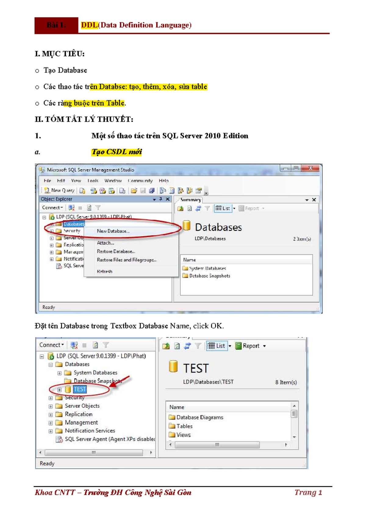Bài 1: DDL (Data Definition Language) - Hướng Dẫn Thực Hành CSDL 2025 ...