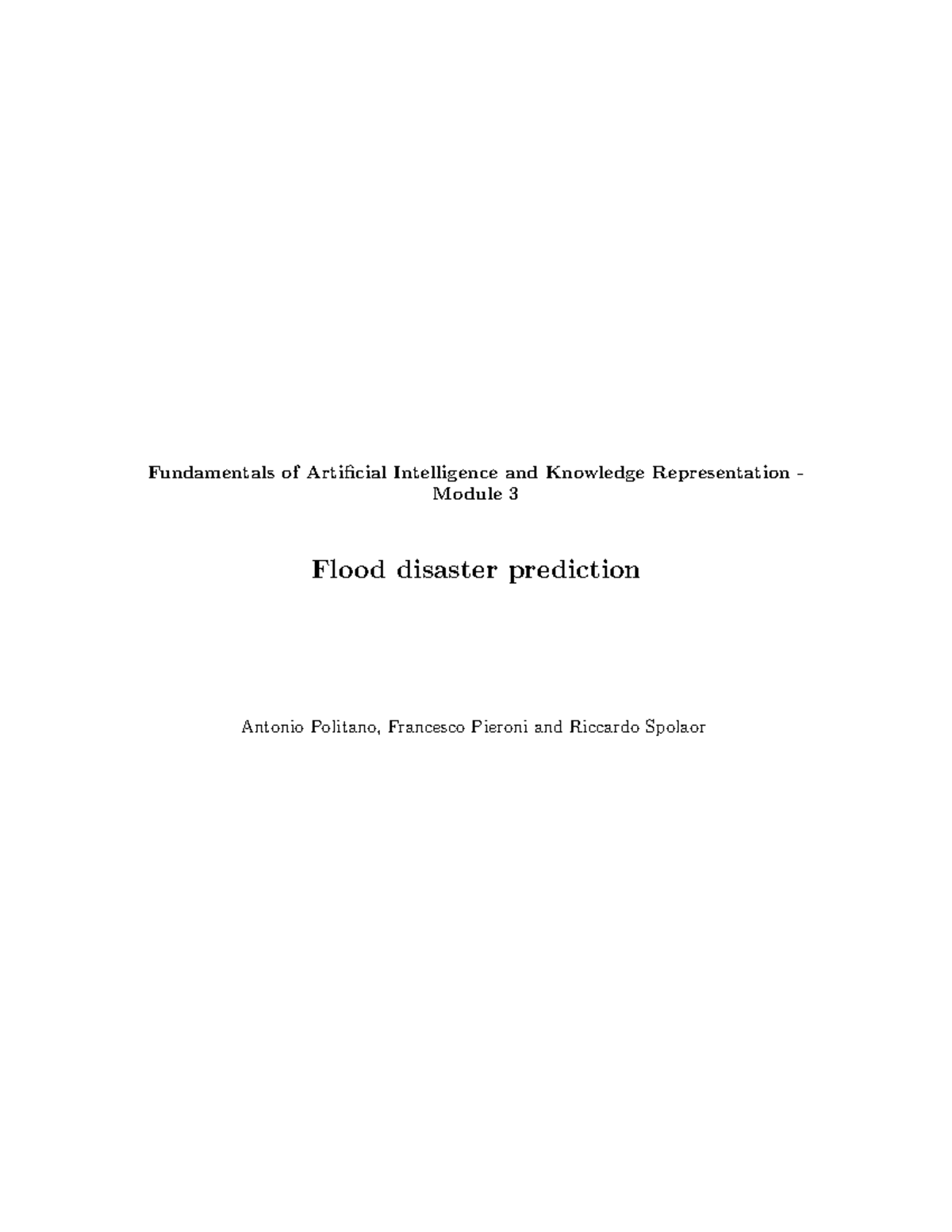 Flood Disaster Prediction Using Bayesian Networks - AI Module 3 - Studocu