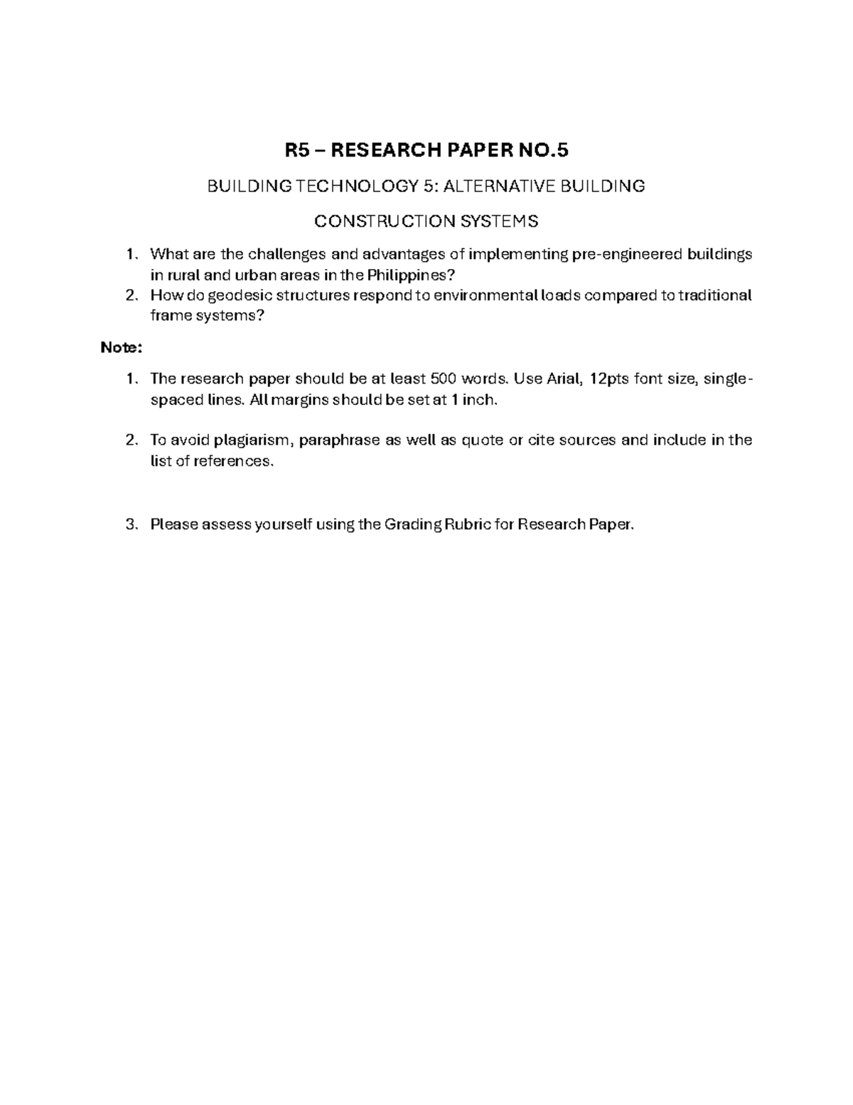 R5– Research Paper NO - NA CANT SAY ANYTHING MUCH - R 5 – RESEARCH ...