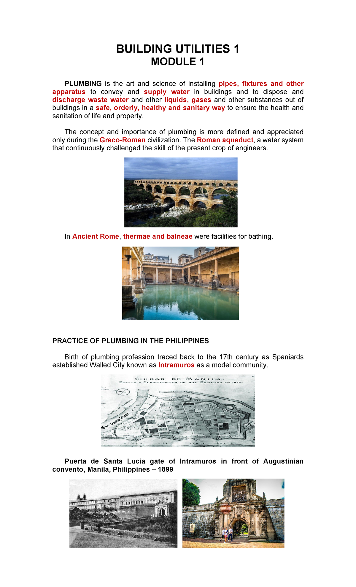 Building Utilities 1: Module 1 - Fundamentals of Plumbing - Studocu