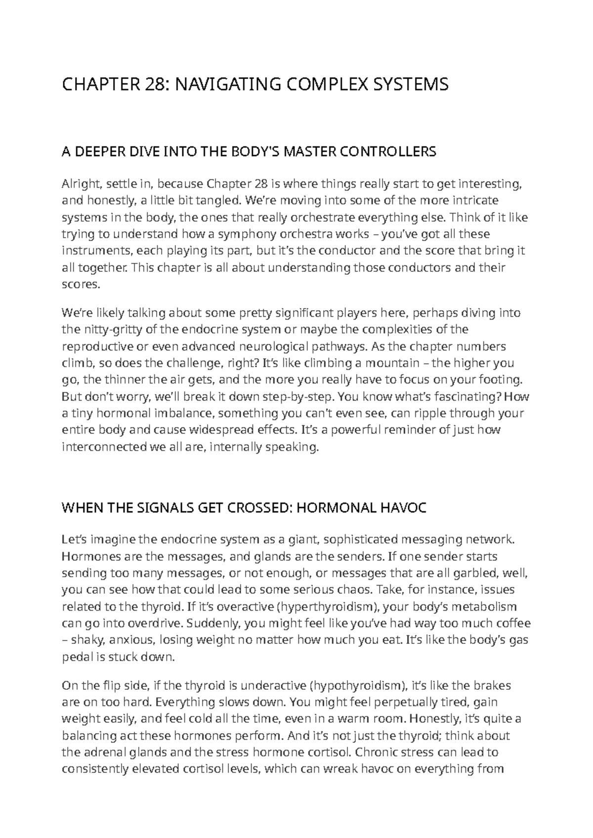 Pathophysiology CH28: Understanding Complex Systems & Hormonal Balance ...
