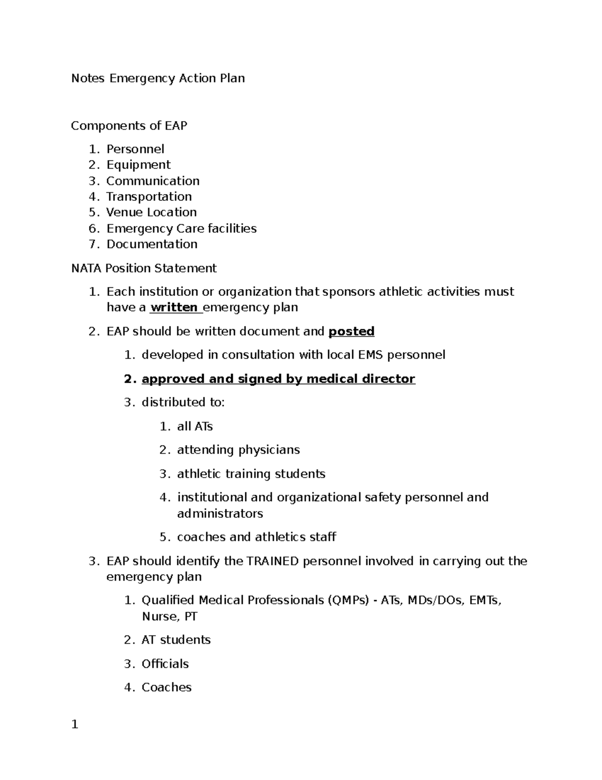 Emergency Action Plan (EAP) Notes: Key Components & Implementation ...