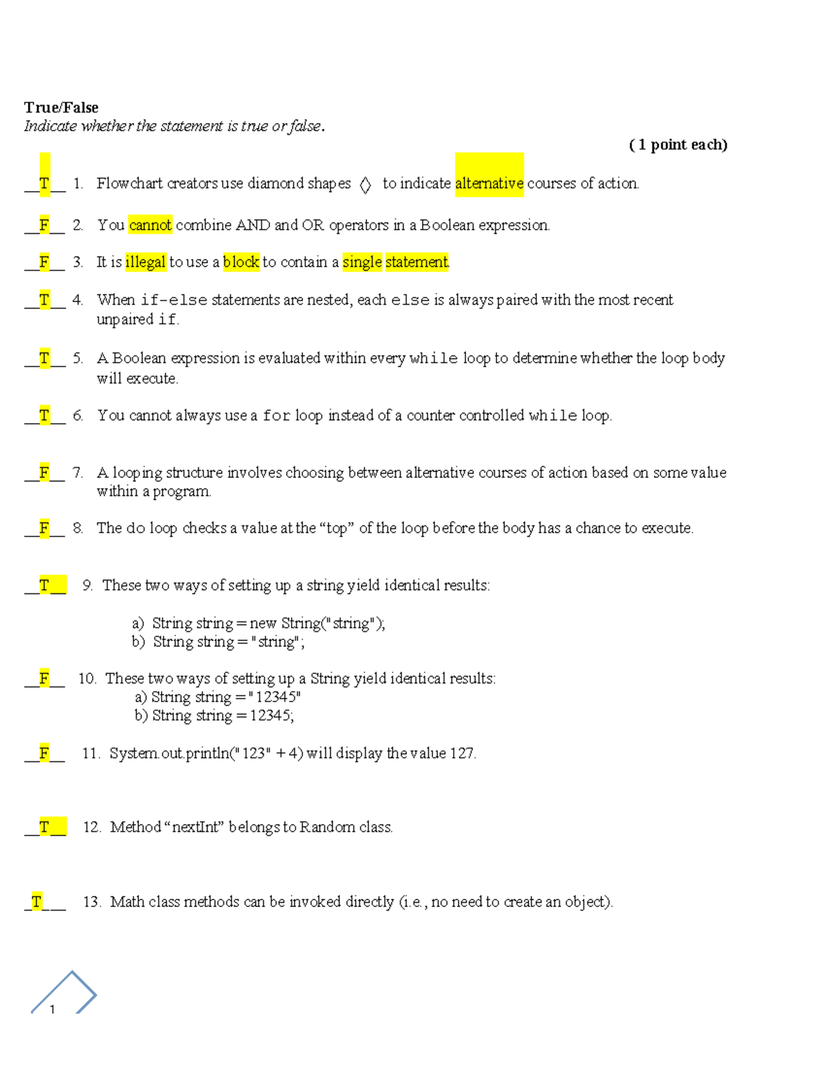 Final Exam Questions for CS101 (2013-2025) - Studocu