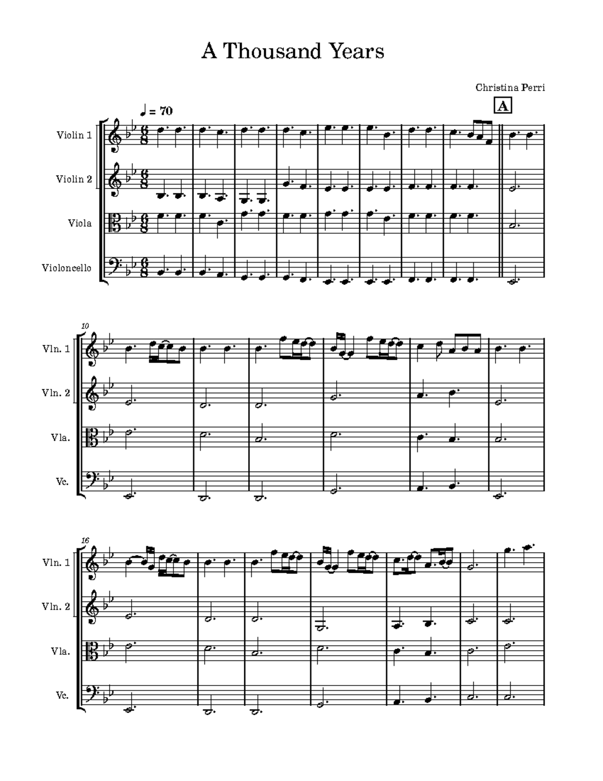 A Thousand Years - Christina Perri (Violin, Viola, Cello) - Studocu