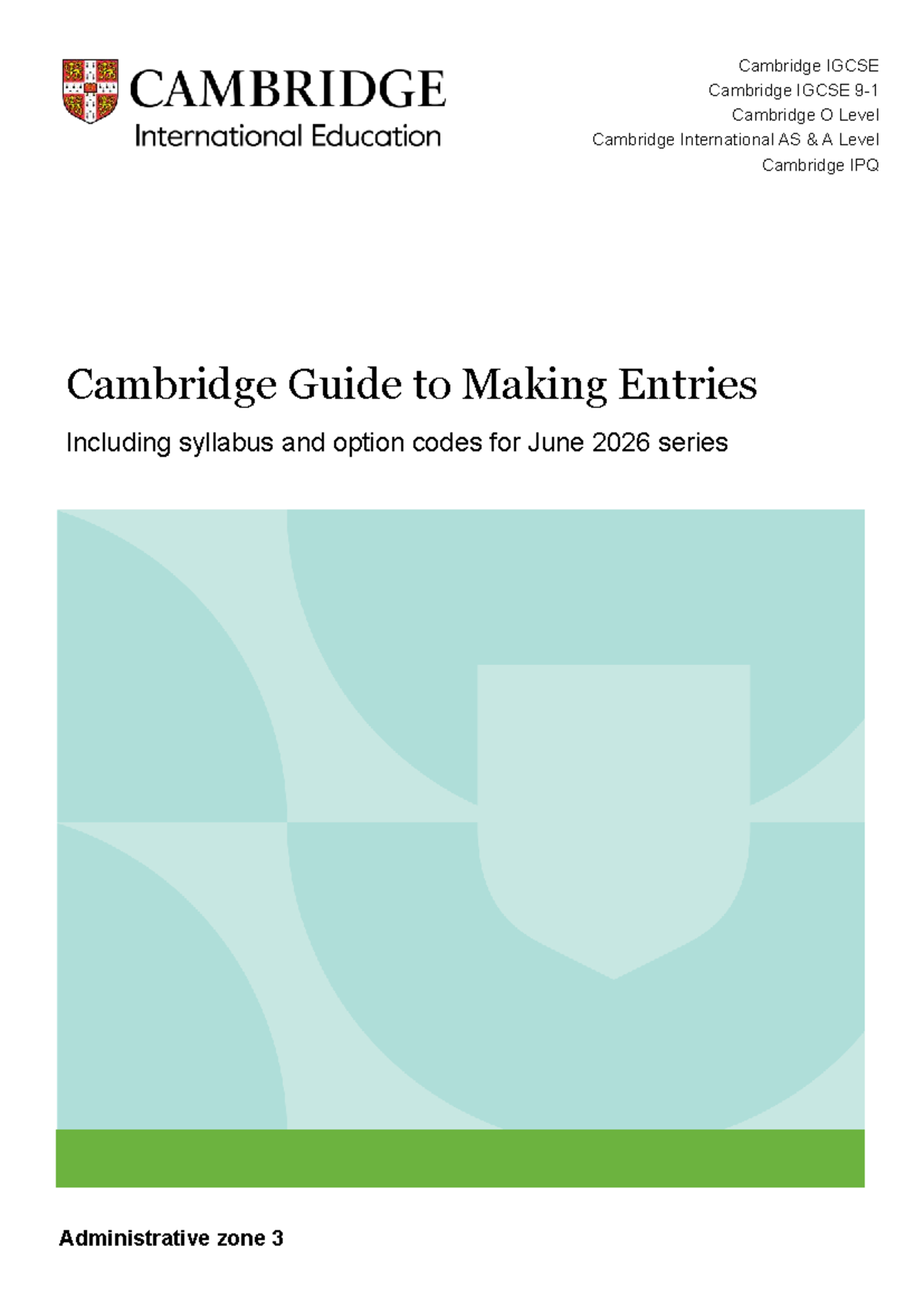 Cambridge IGCSE June 2026 Entries Guide: Syllabus & Option Codes - Studocu