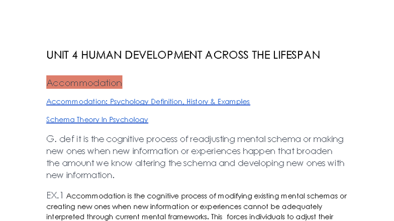 UNIT 4 Human Development Across THE Lifespan studocu - UNIT 4 HUMAN ...