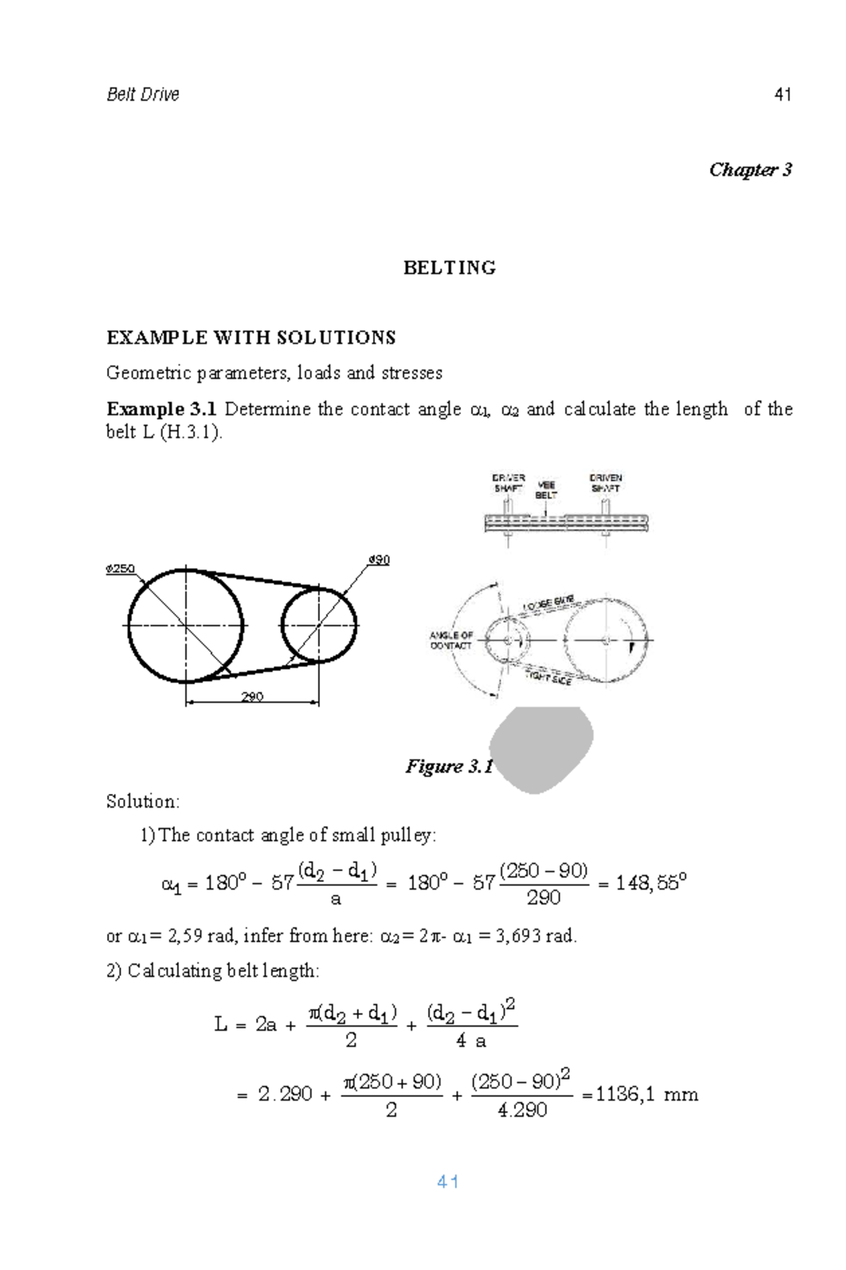 Belt Drive 41: Chapter 3 - Examples & Solutions for Belt Length ...