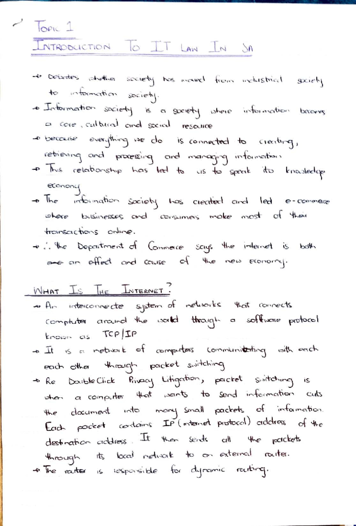 ICT Law Topic 1: Introduction to Information Society and Networking ...