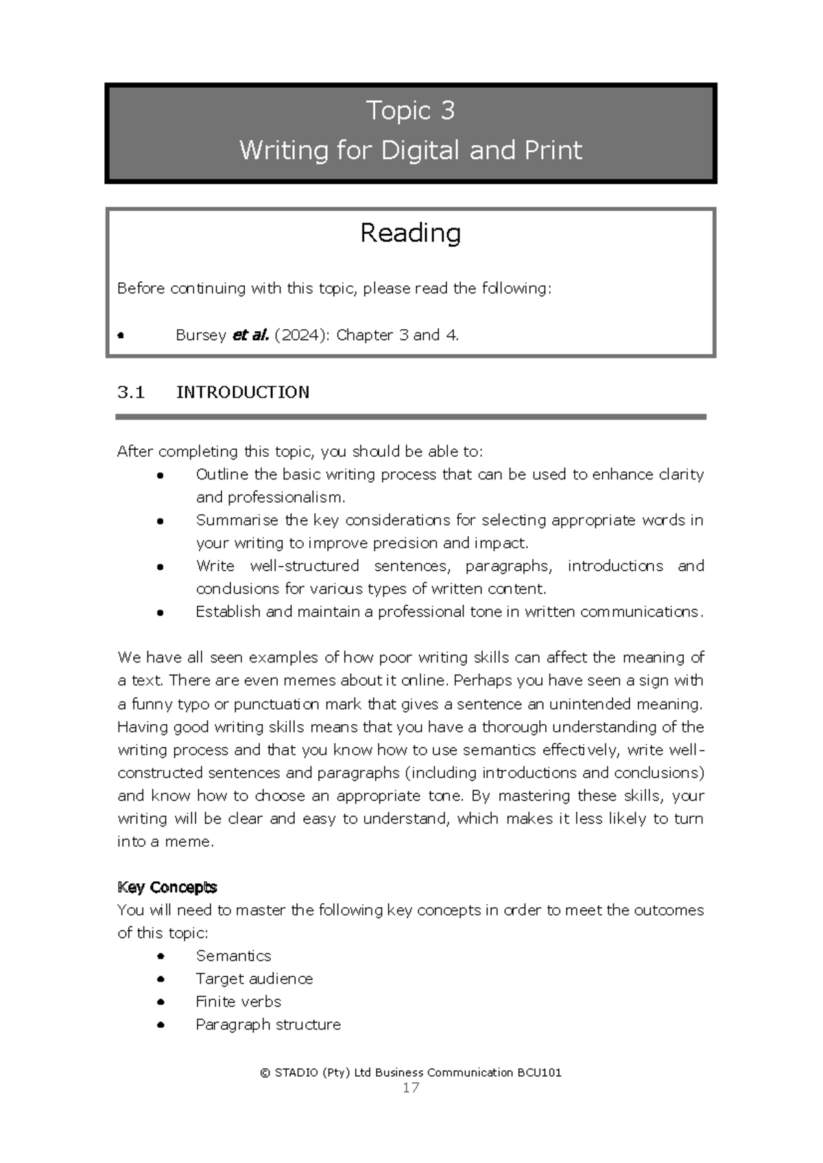 Topic 3 - Writing for Digital & Print: BCU101 Insights - Studocu