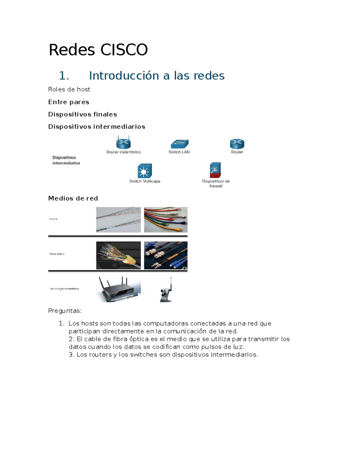 Redes CISCO 1: Introducción a la Comunicación y Diagnóstico de Redes ...
