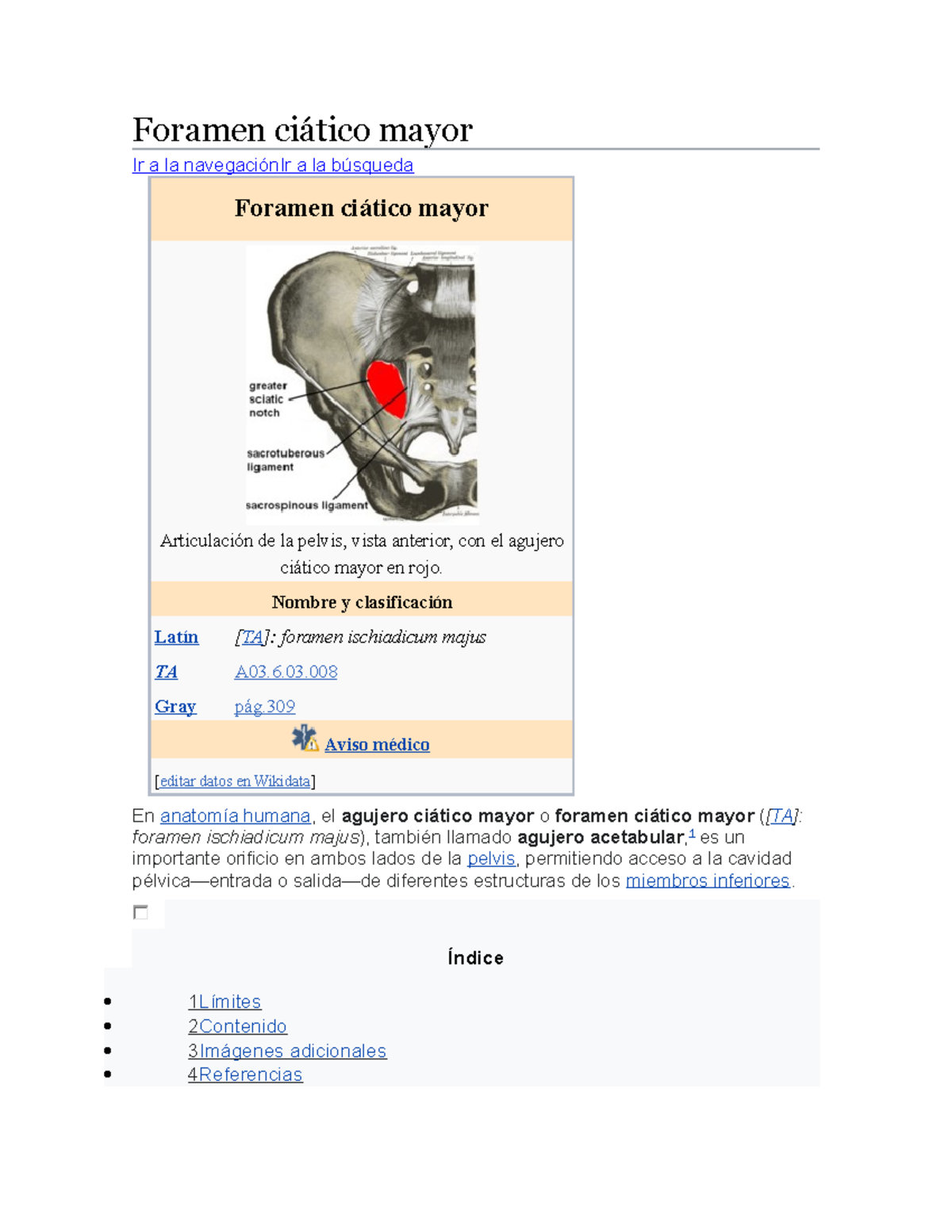 Contenido Del Agujero Ciático Menor PELVIS: Promontorio. Agujero