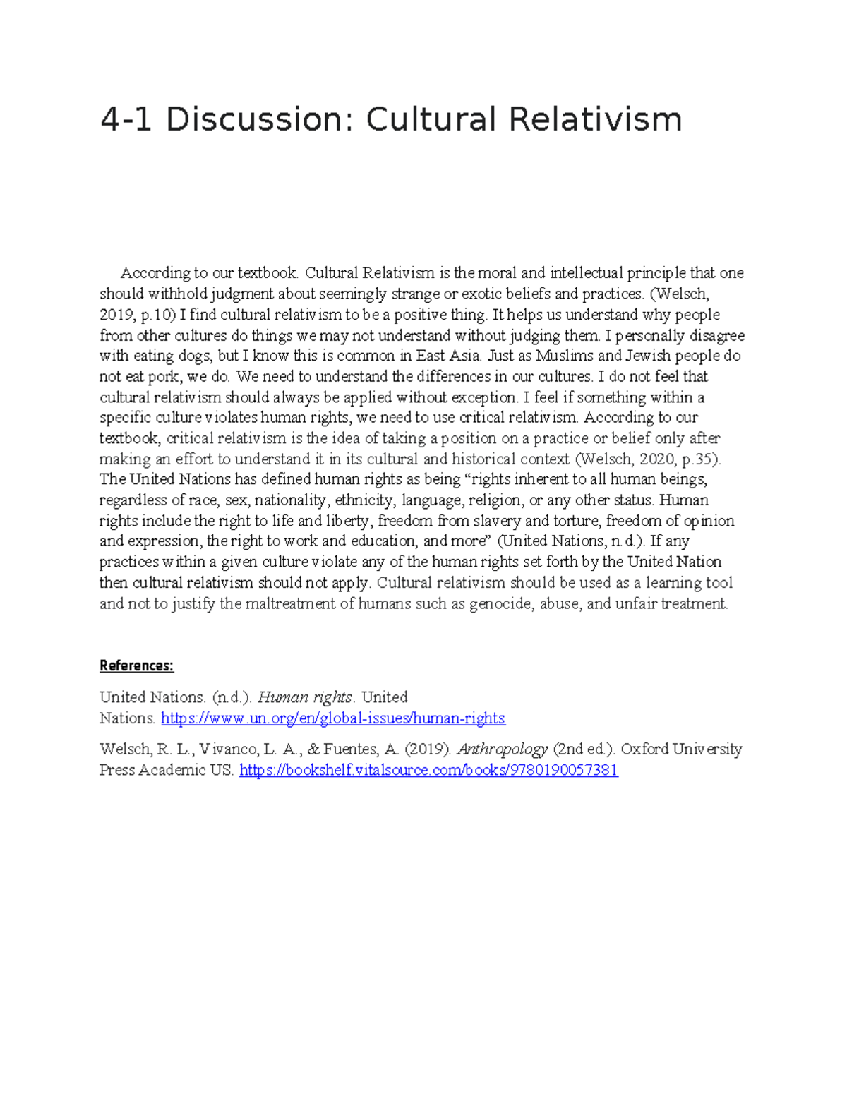 4-1 Discussion: The Role of Cultural Relativism in Understanding ...
