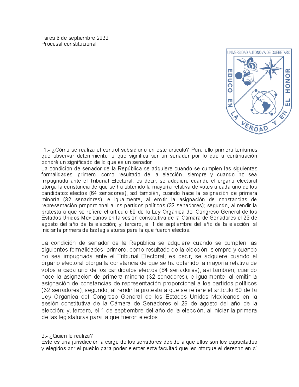 Documento (12) - juicio politico - Tarea 6 de septiembre 2022 Procesal ...