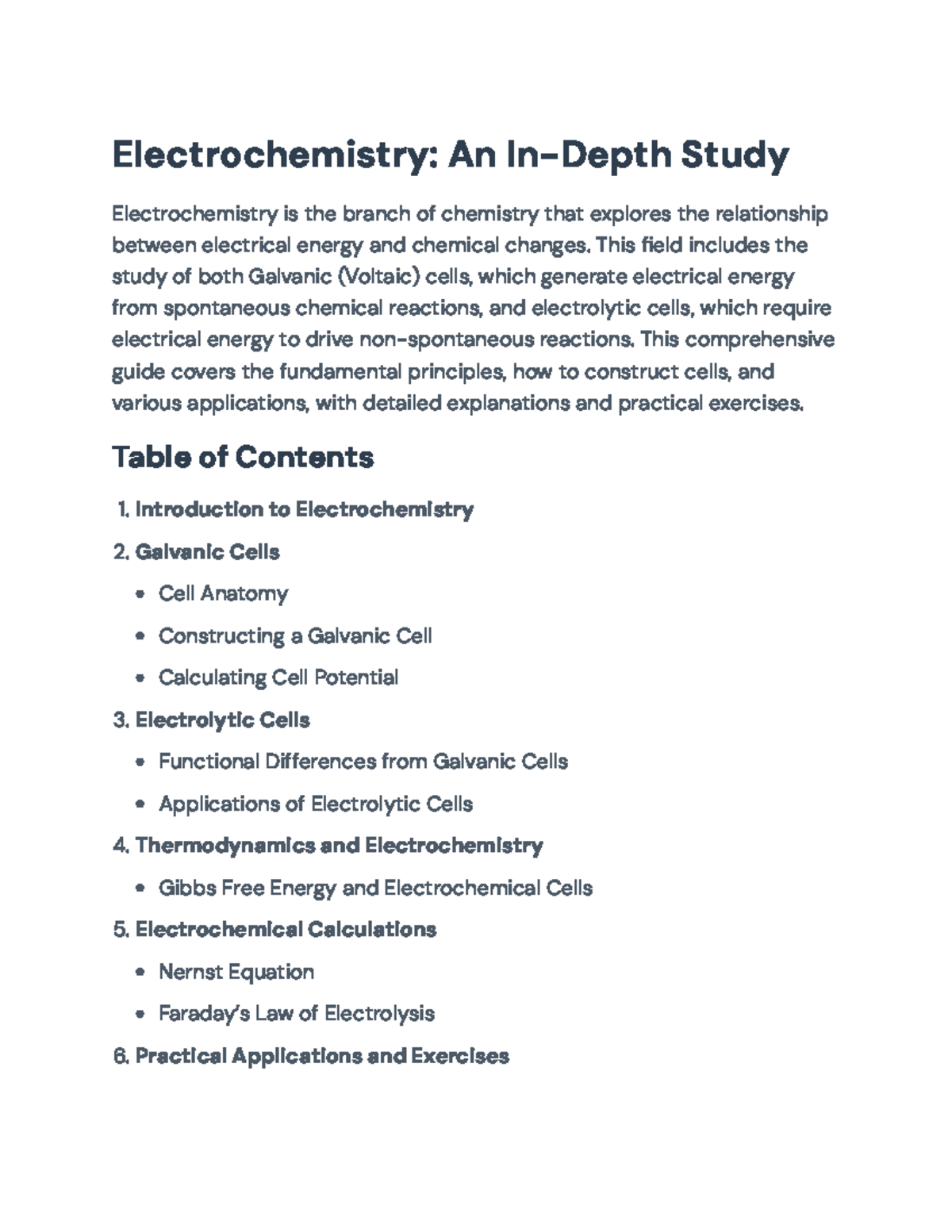 Electrochemistry Fundamentals: Galvanic and Electrolytic Cells Guide ...