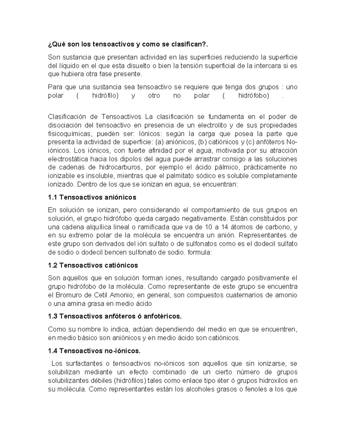 Tensoactivos y micelas - ¿Qué son los tensoactivos y como se clasifican ...