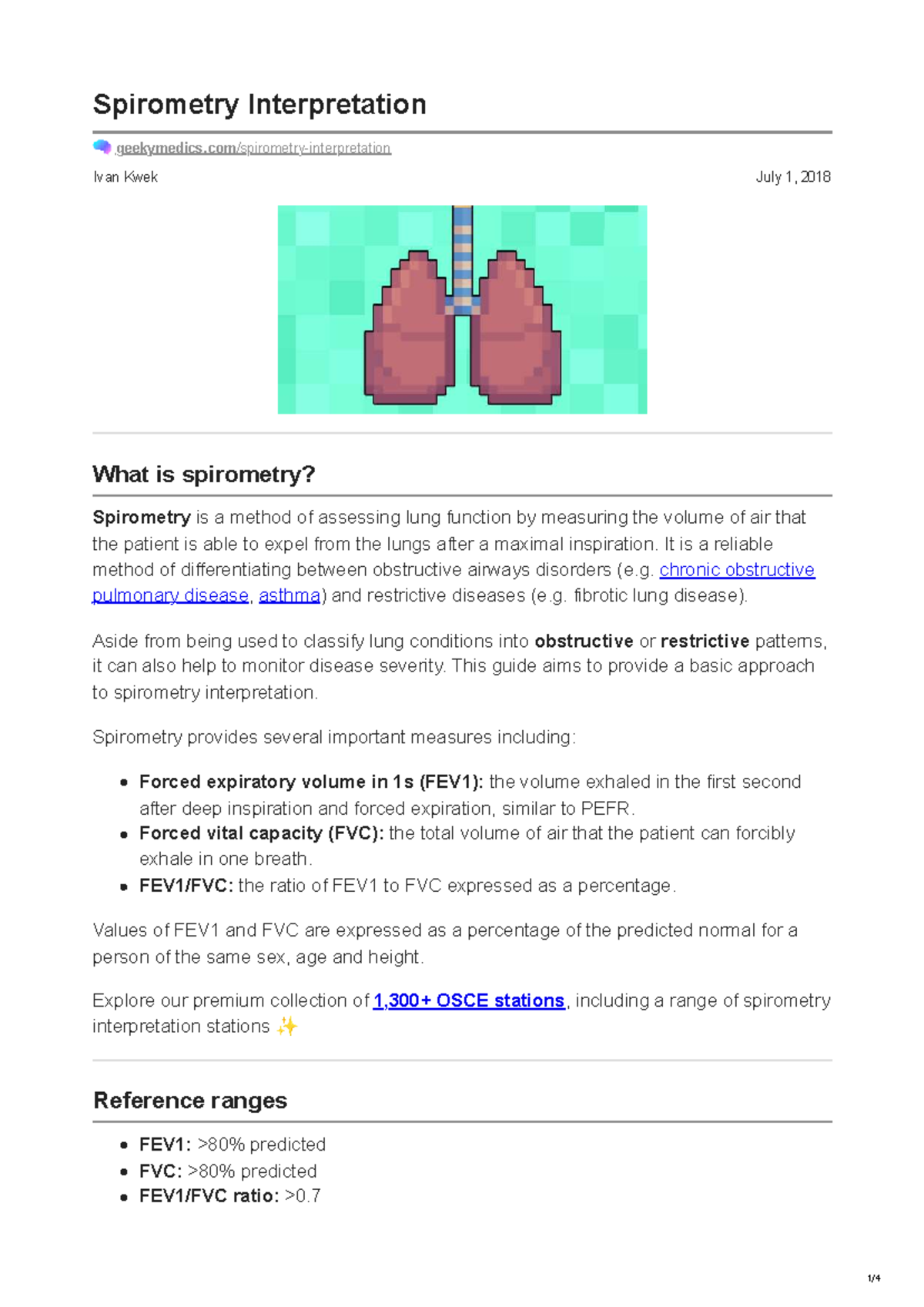 Spirometry Interpretation Guide for Lung Function Assessment - Studocu