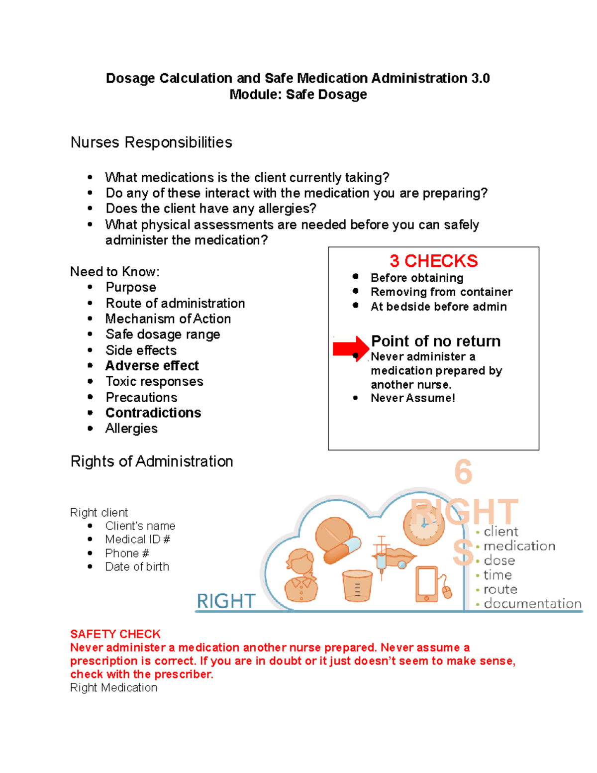 Dosage Calculation & Safe Med Admin 3.0: Key Nurse Responsibilities ...