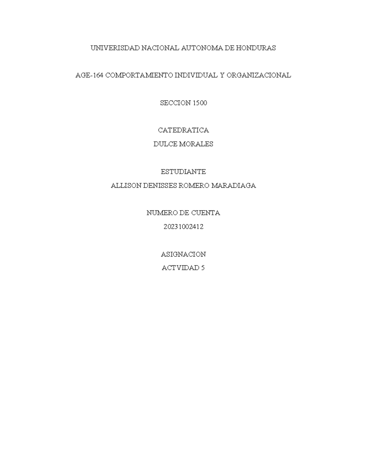 Romero Allison actividad 3.1.doc - Comportamiento Organizacional ...