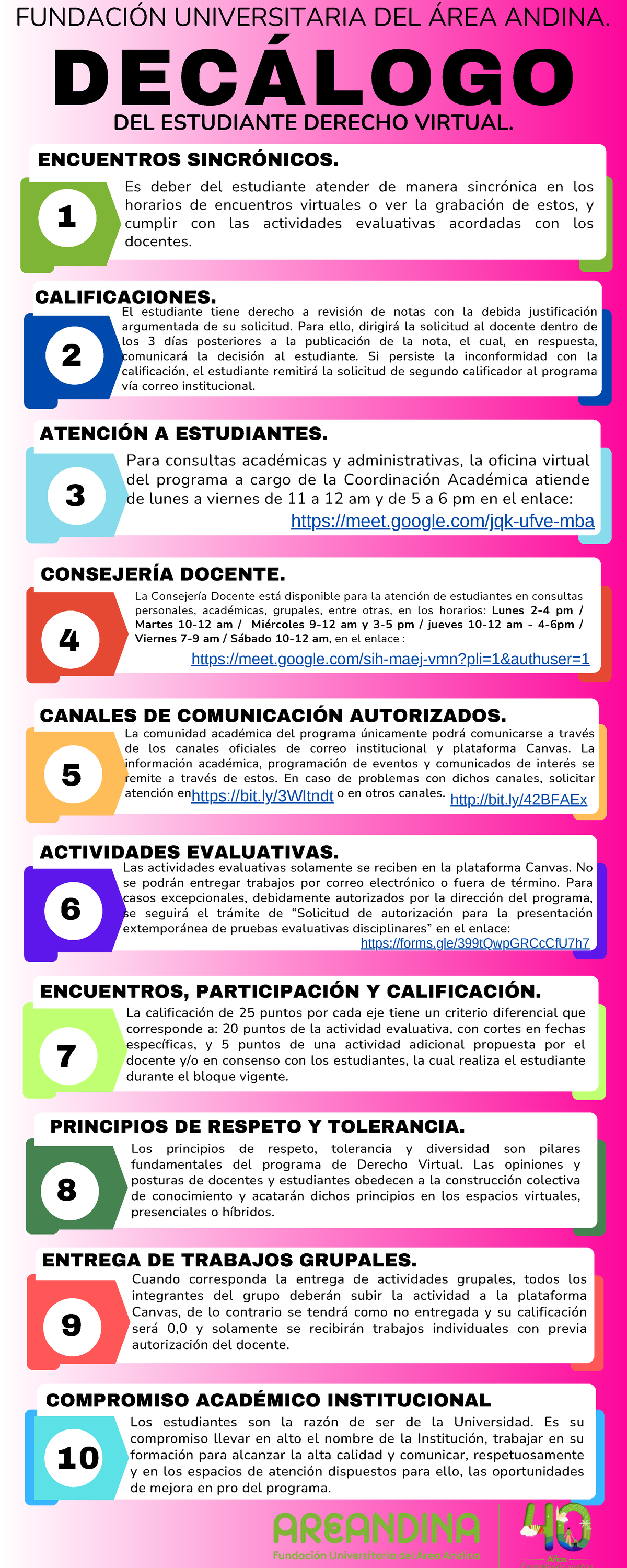 Decálogo del estudiante Derecho virtual AA 2026-3 - 9 3 4 DECÁLOGO 1 ...