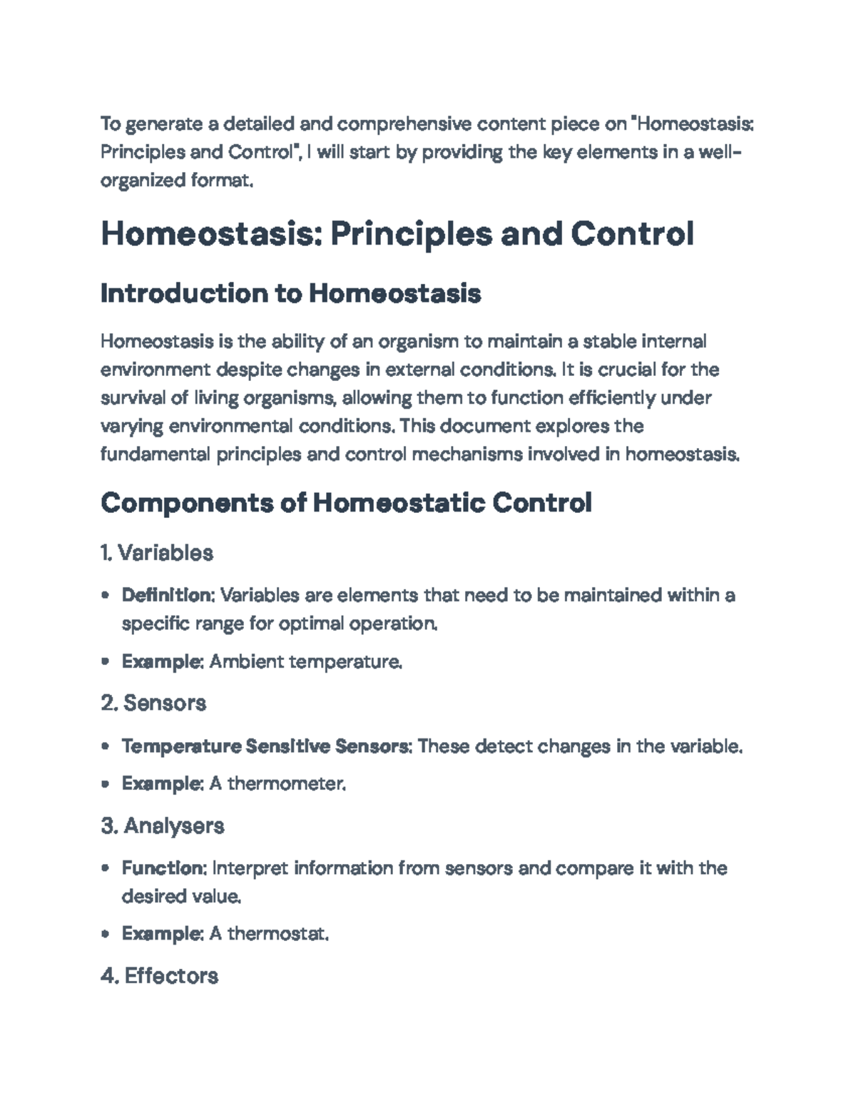 Homeostasis: Principles & Control - Detailed Overview (Biology 101 ...