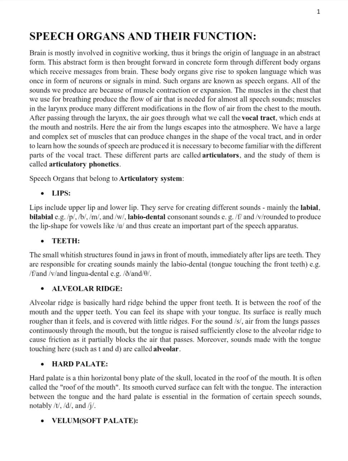 Speech Organs & Their Functions: An Overview (Course Code: SPEECH 101 ...